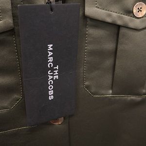 Marc Jacobs | Tops | Marc Jacobs The Military Green Satin Gold Button ...